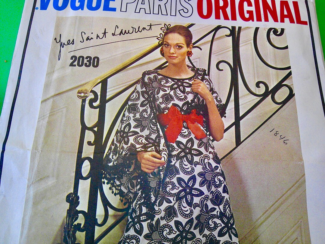 Vogue 2030 YSL Vogue Paris Original Sewing Pattern / Misses' One-piece ...