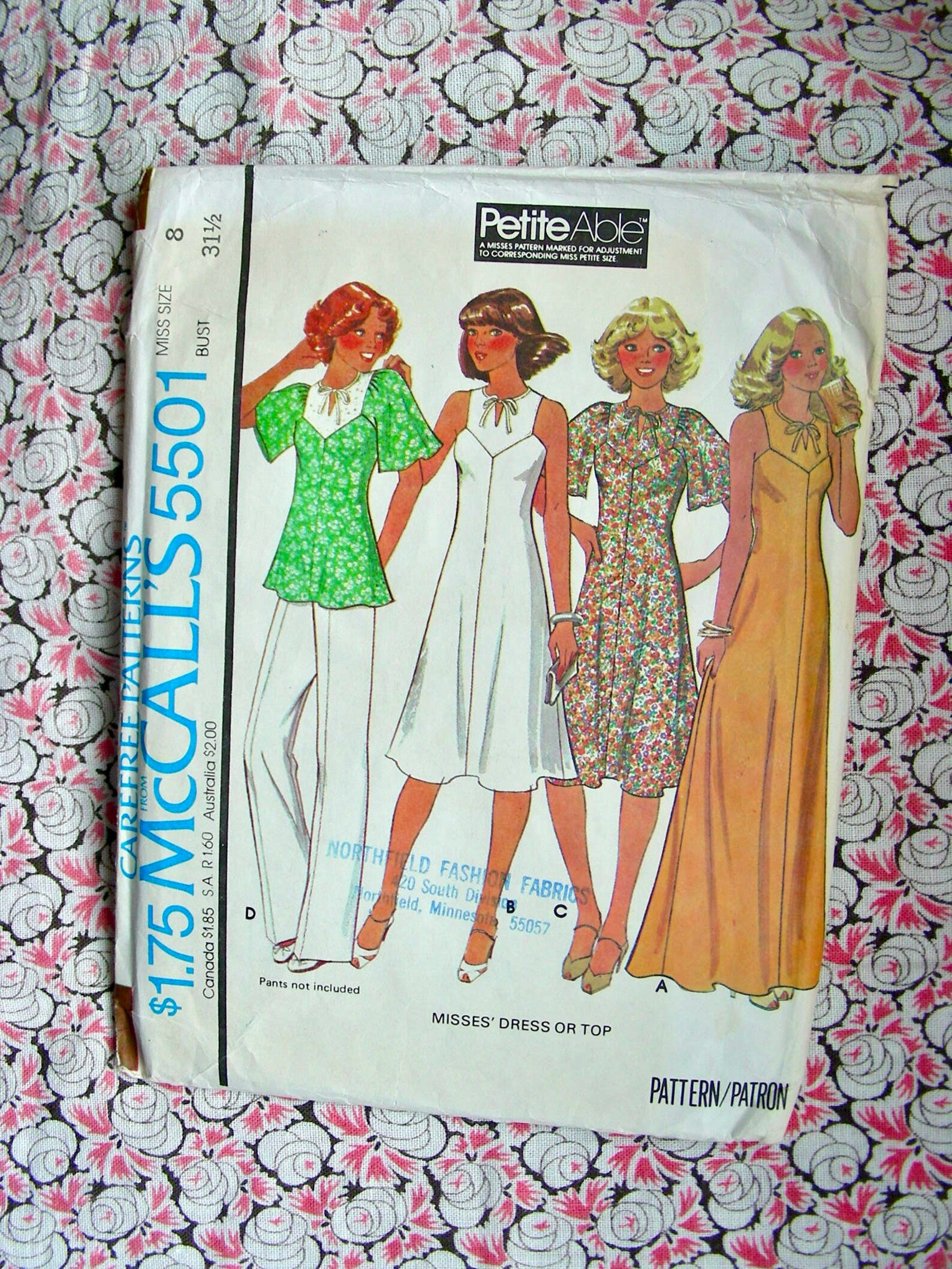 UNCUT Vintage 1970's Mccall's Pattern 5501 Misses' Cocktail Evening ...