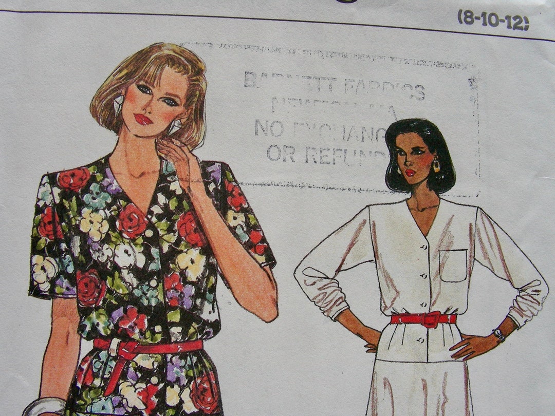 UNCUT Vintage Vogue Pattern 9312 VERY EASY / Misses' Drop Waist V ...