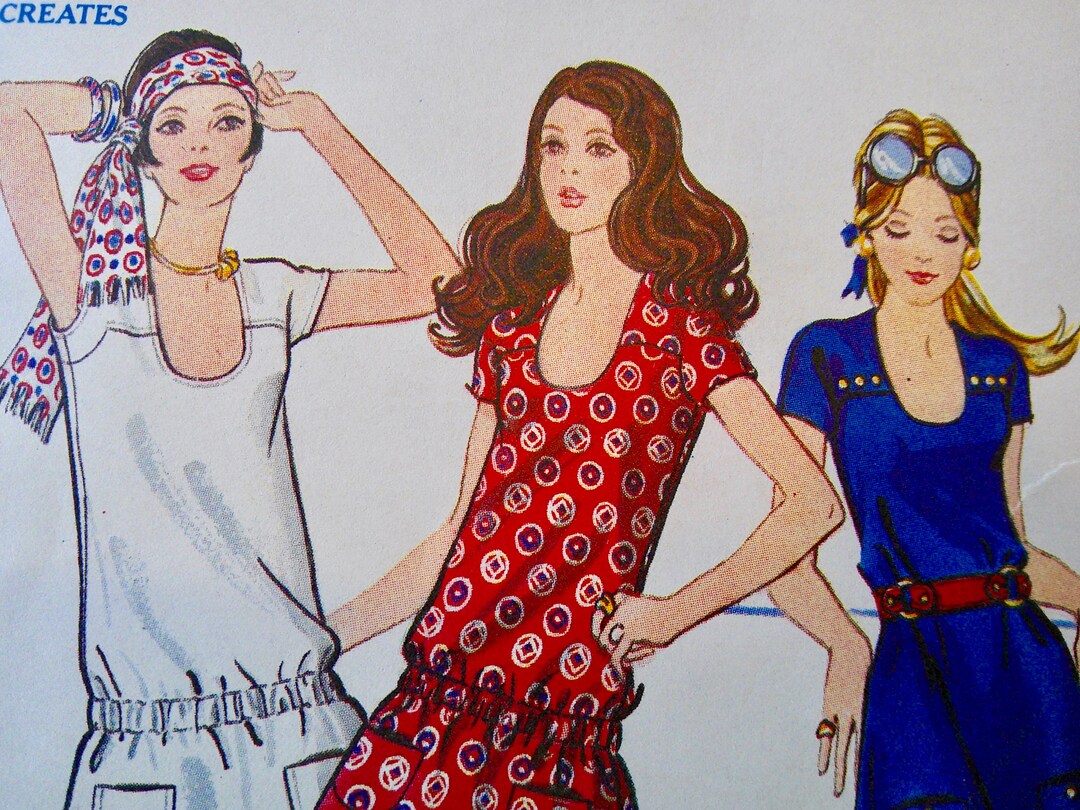 1970s Butterick 5722 Sewing Pattern: Misses' Dress & Pants, Size 12 ...