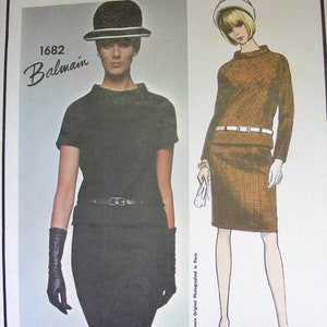 UNCUT Pierre Balmain Vogue Paris Original Pattern 1682 SLIM Cocktail ...
