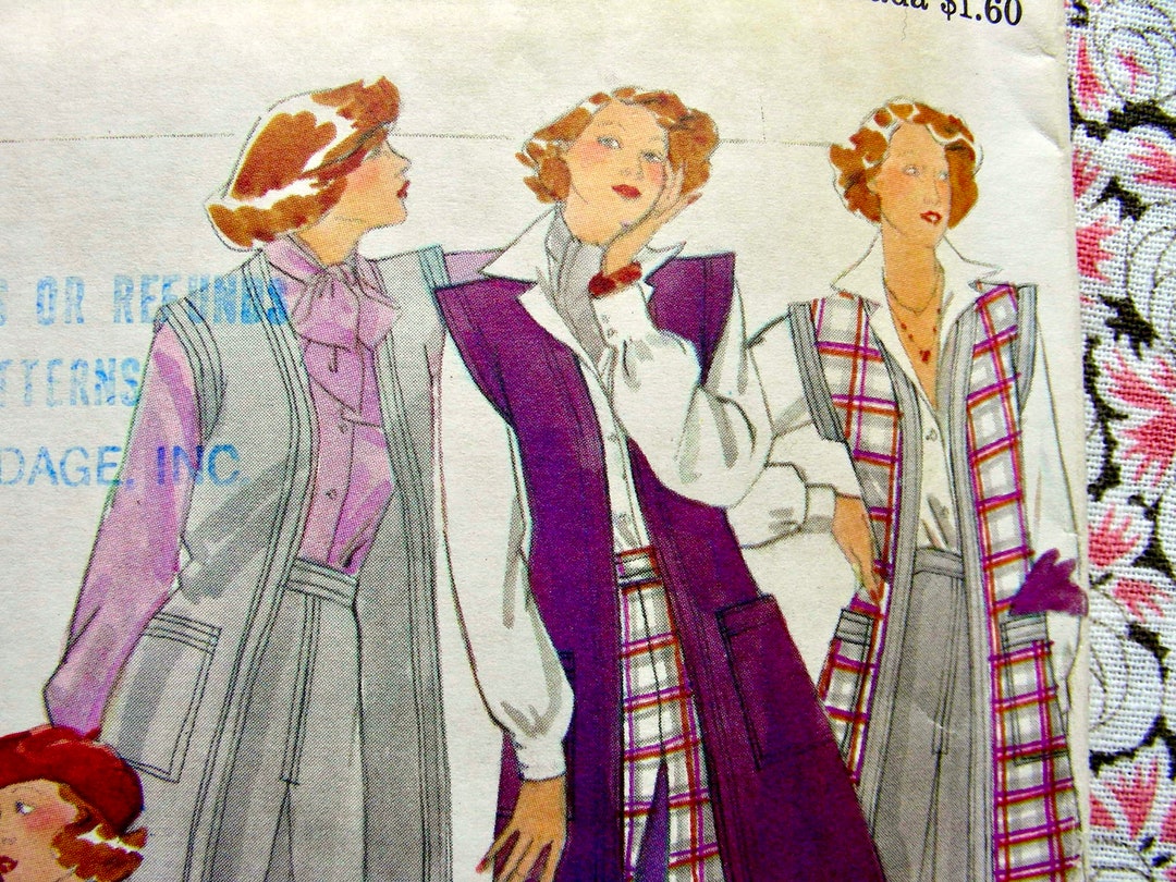 RARE Butterick Pattern 4565 UNCUT / 1970's Misses' Tubular Vest, Darted ...