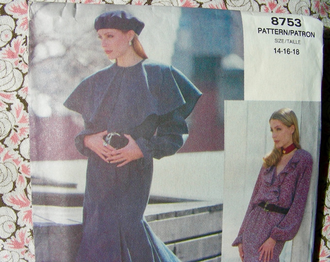 Rare UNCUT Vogue Sport Pattern 8753 Misses' Mock Wrap Bodice Dress Very ...