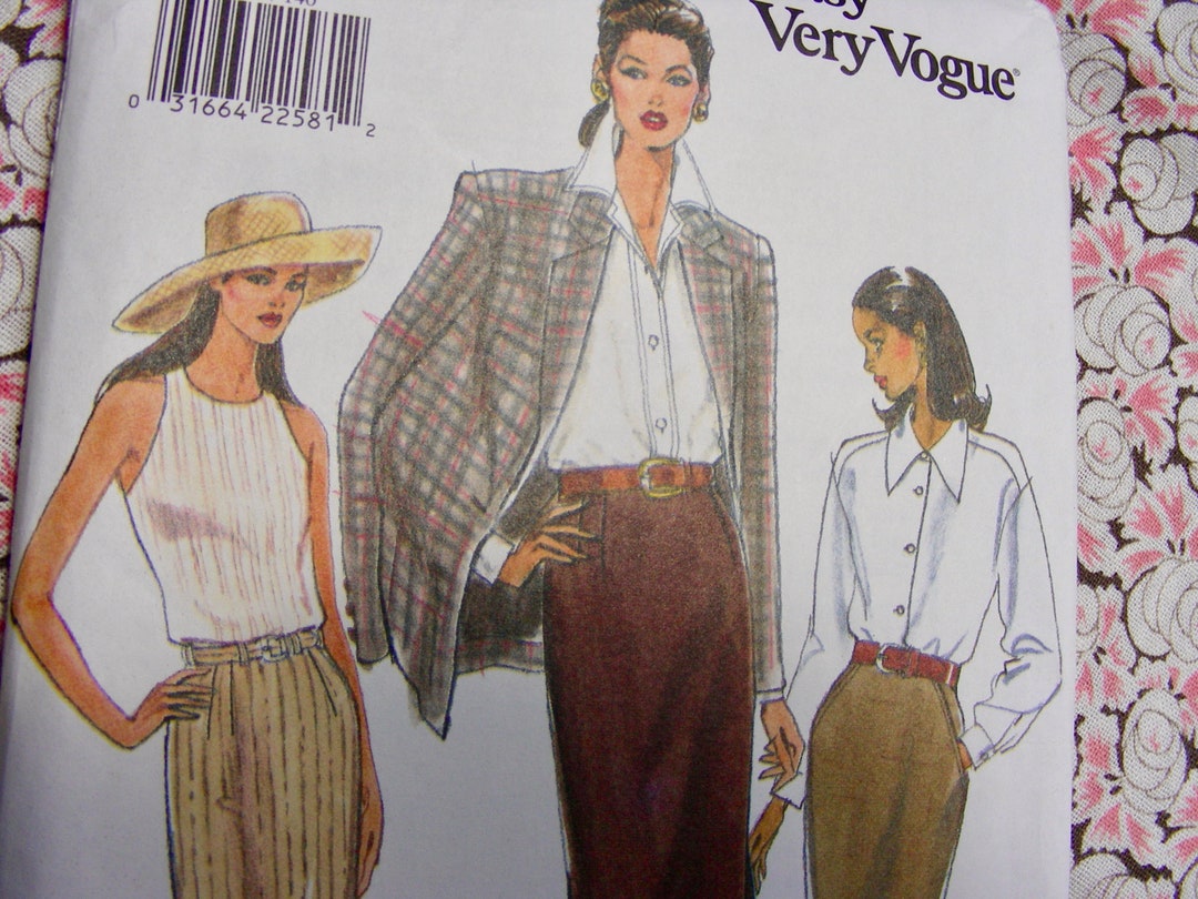 UNCUT 2 Patterns 1990's Vogue 9291 and Vogue 9367 - Sizes 14-16-18 ...