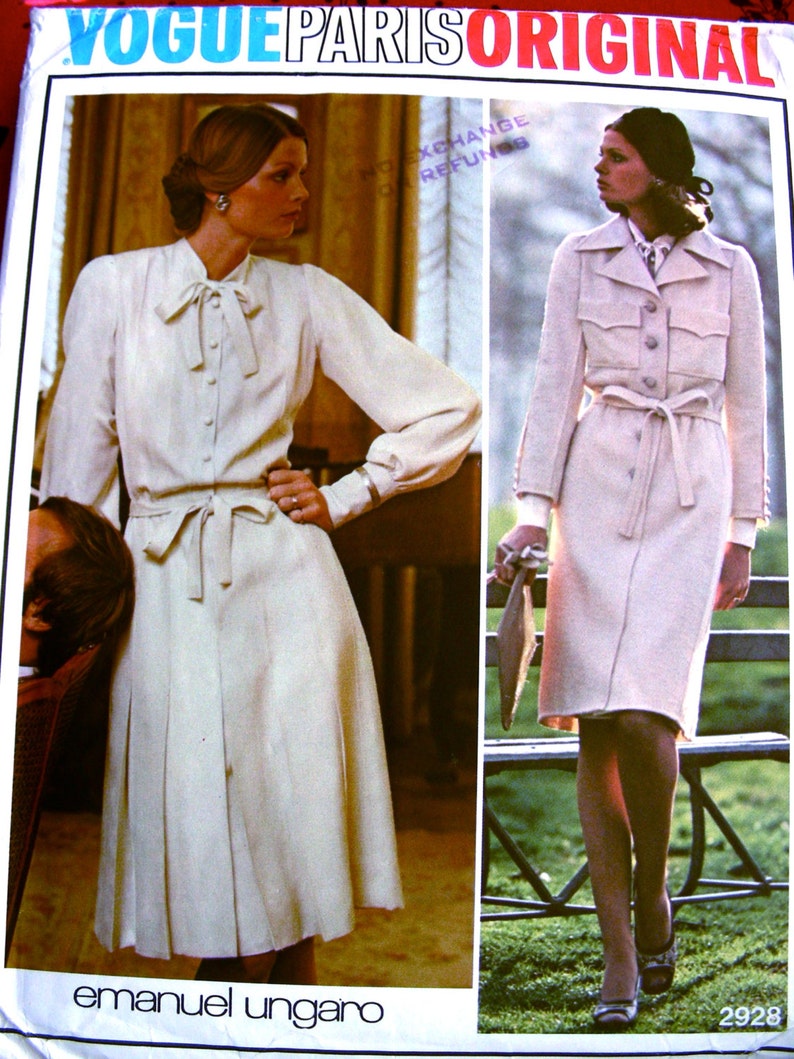 Emanuel Ungaro Designer Vogue Paris Original Pattern 2928 - Etsy