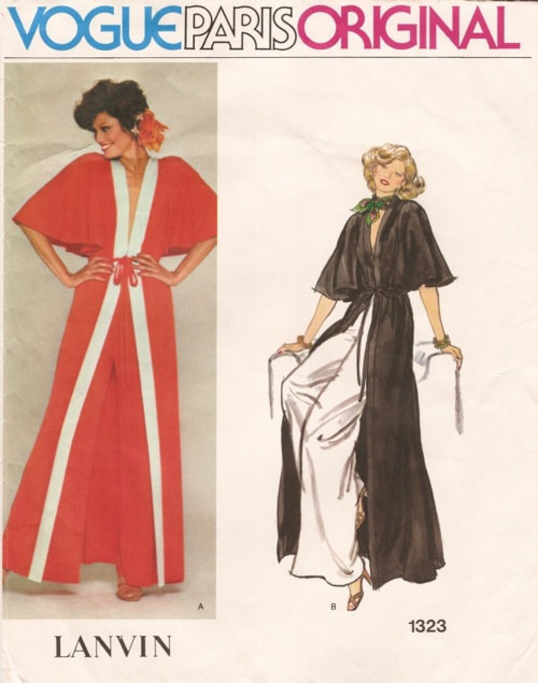 LANVIN Designer Vogue Paris Original Pattern 1323 * GLAMOROUS Misses ...