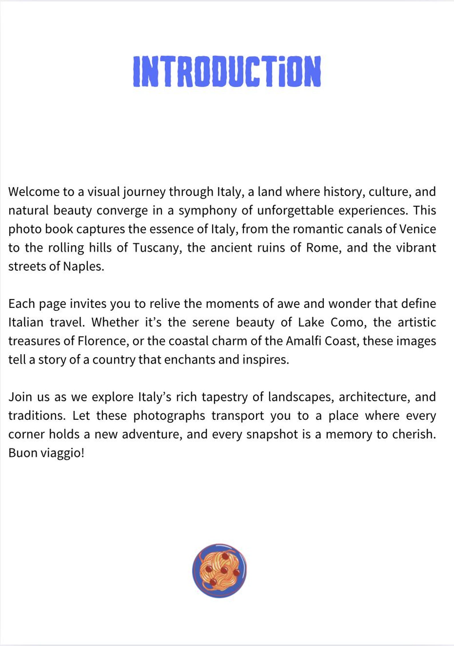 Italy Travel Photo Book, Customised Photo Book Cover, European, DIY ...