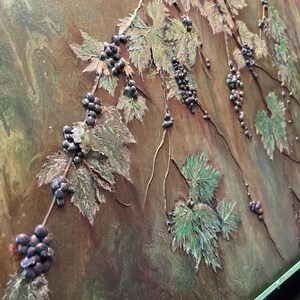 Textured Grape Vine Art on Canvas – Hand-painted Botanical Wall Decor ...