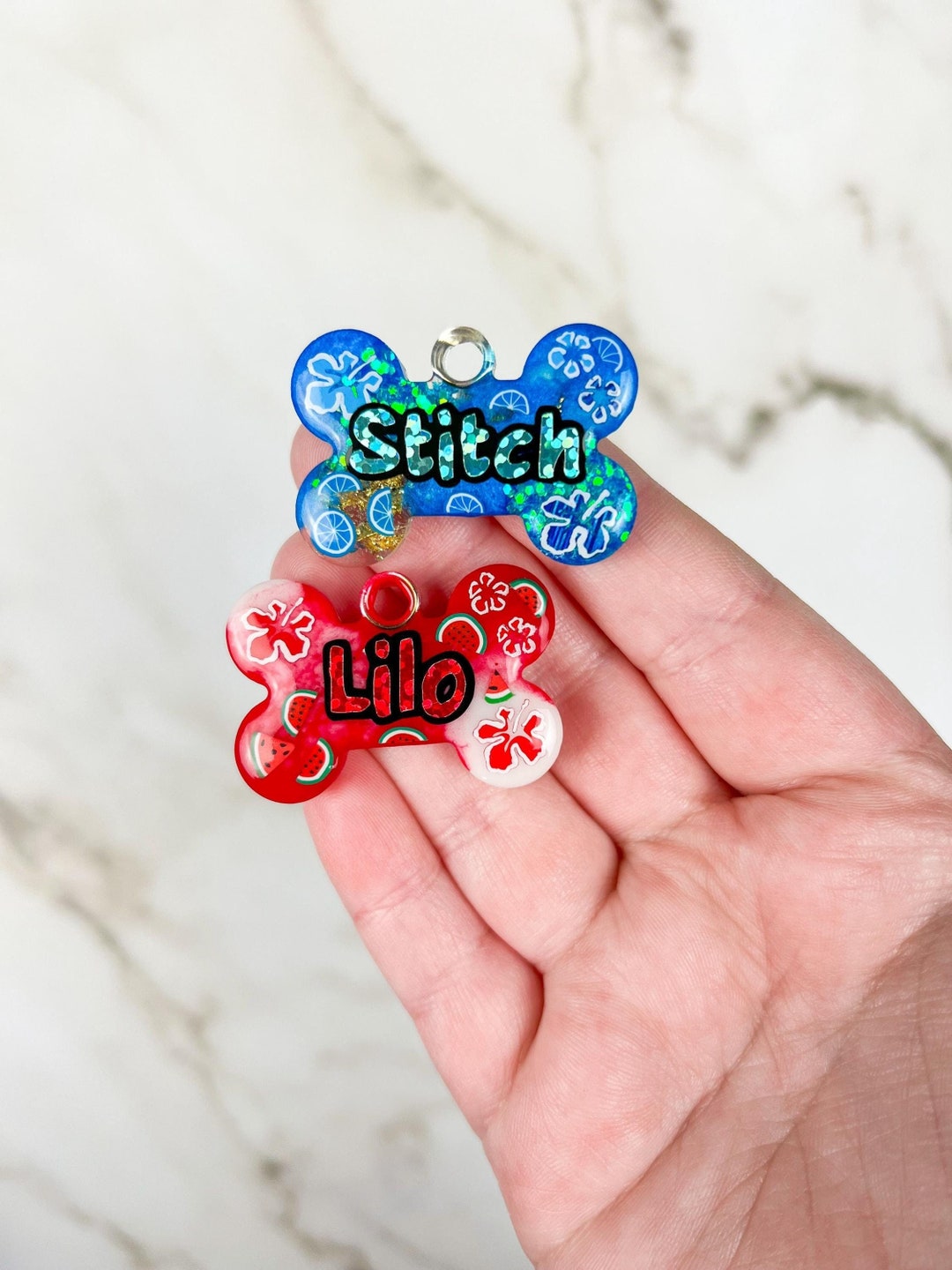 Hawaiian Hello | Resin Dog Name Tag - Etsy