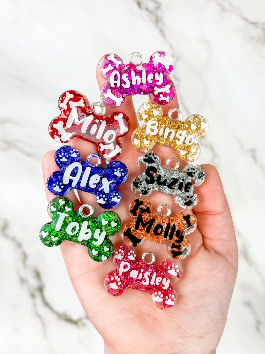 Golden Pup | Resin Dog Name Tag (small) - Etsy