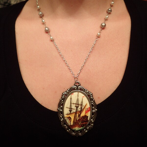 Pirate Ship Necklace - Etsy