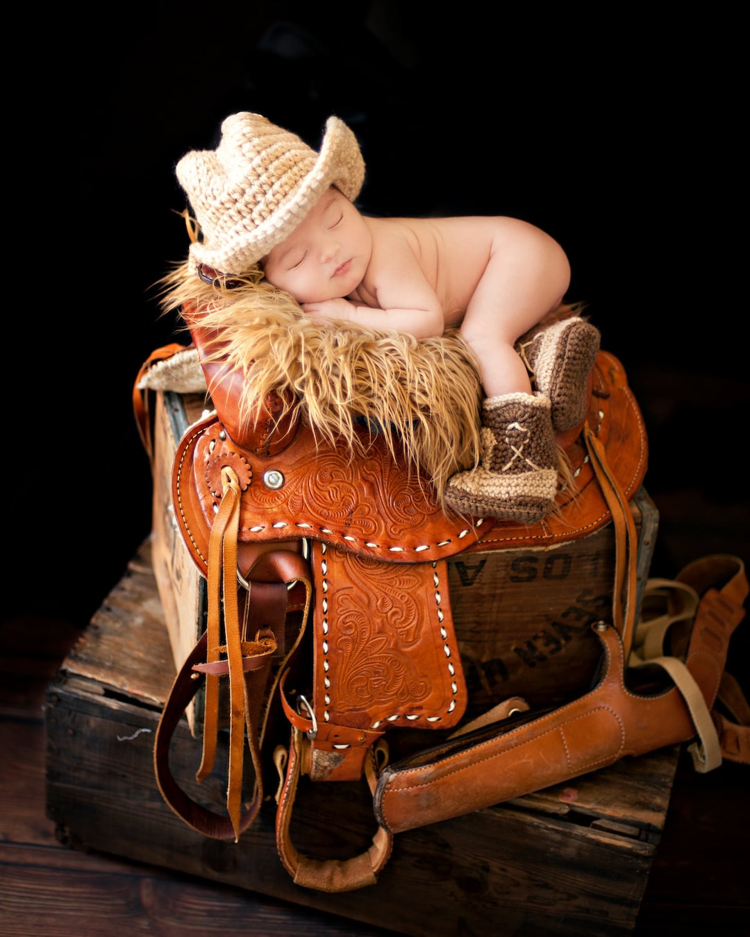 Cowboy Boots and Cowboy Hat, Cowboy Baby Shower, Brown Cowboy Set - Etsy