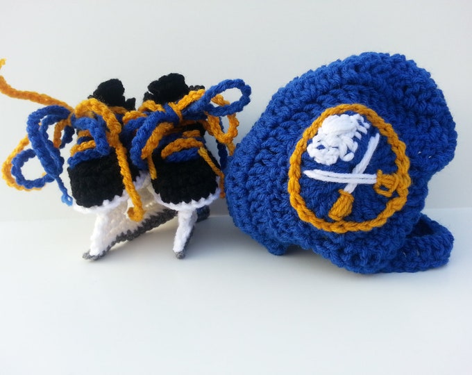 Buffalo Sabres Helmet and Ice Skates Nhl Skates Sabres - Etsy