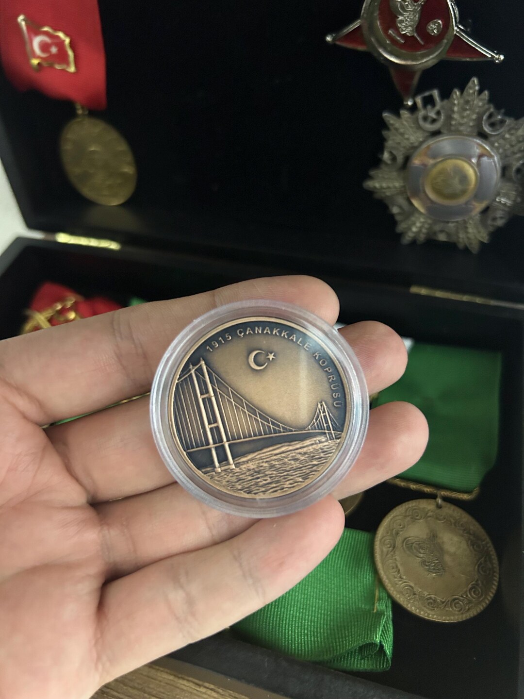 Turkish Mint Bronze Commemorative Coin, Çanakkale Bridge Coin, Turkish ...