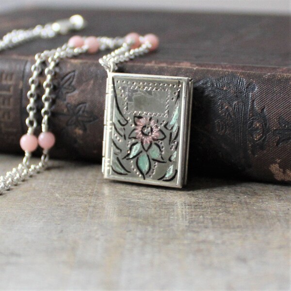 Silver Book Locket - Etsy