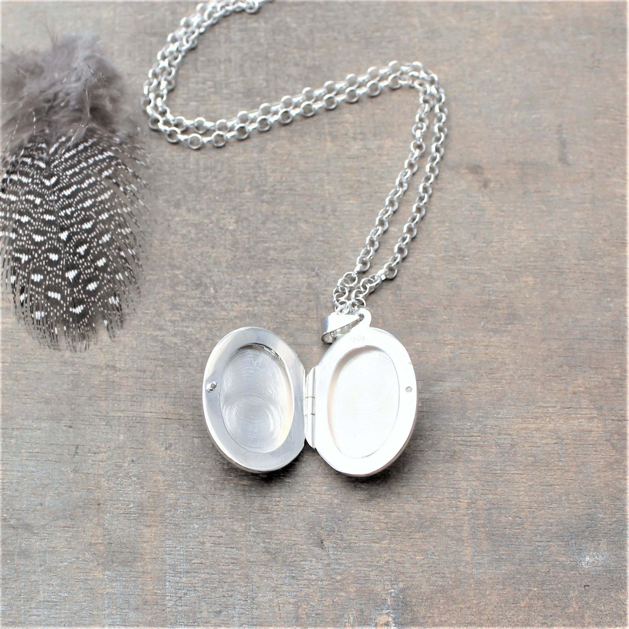 Modern Locket Necklace Sterling Silver Locket Pendant Silver | Etsy