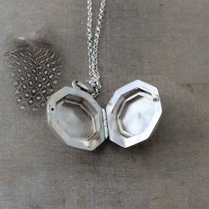 Modern Silver Locket Necklace, Personalized Locket, Round Locket ...