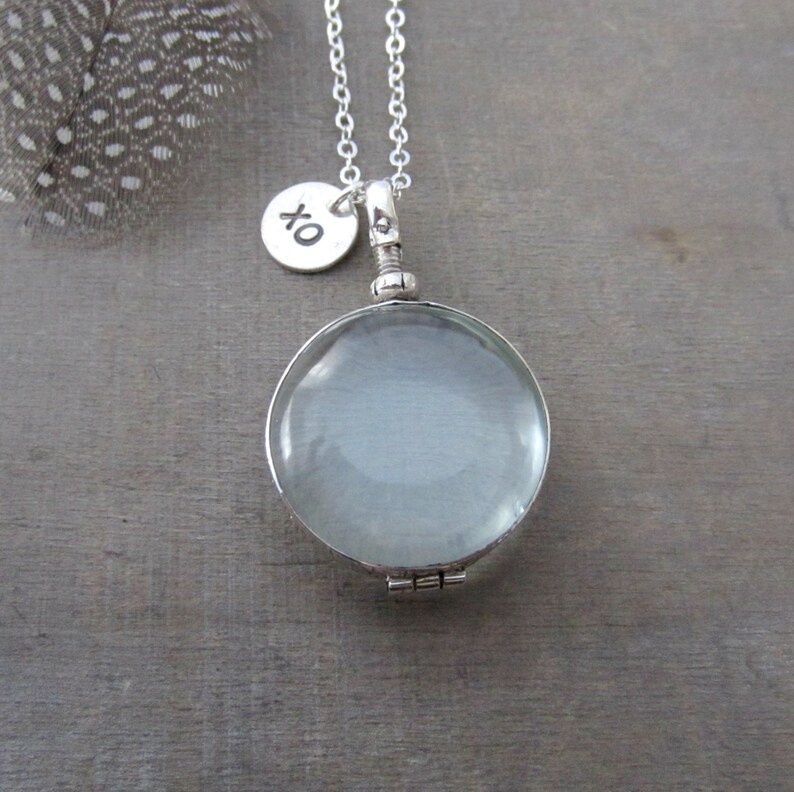 Personalized Locket Modern Locket Glass Locket Necklace - Etsy