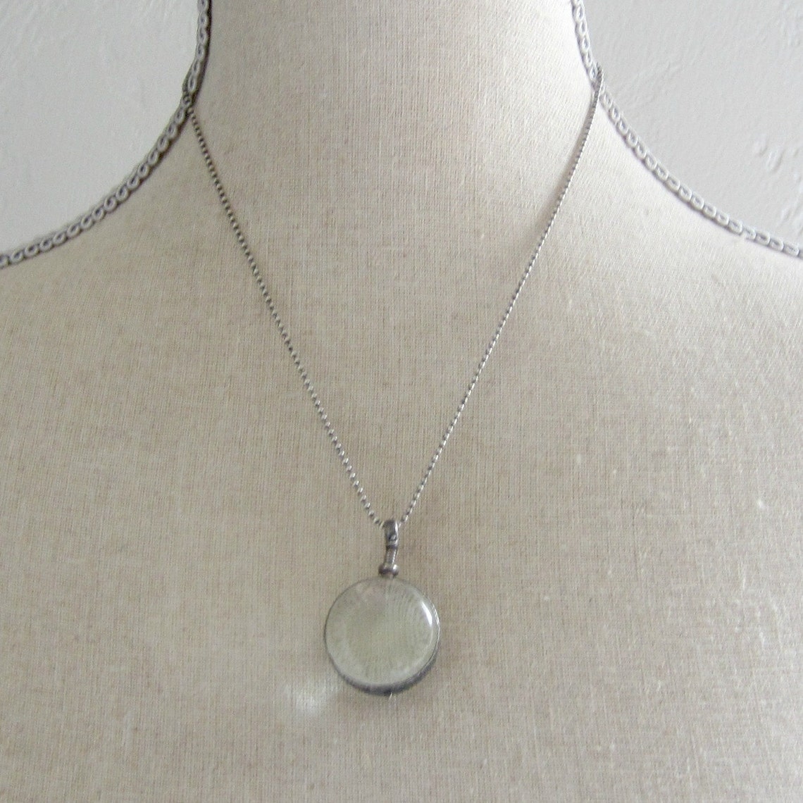 Clear Locket Necklace Glass Photo Locket Oxidize Sterling | Etsy