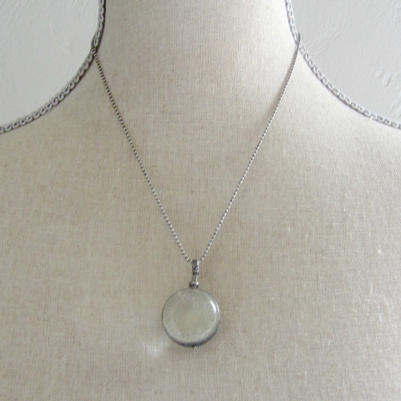 Clear Locket Necklace Glass Photo Locket Oxidize Sterling - Etsy