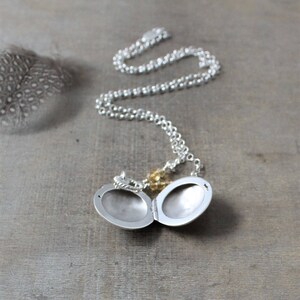 Citrine Locket, November Birthstone Locket, Round Locket Necklace ...