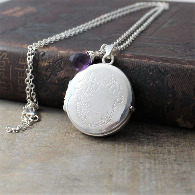 Sterling Silver Locket Round Silver Locket Silver Photo - Etsy