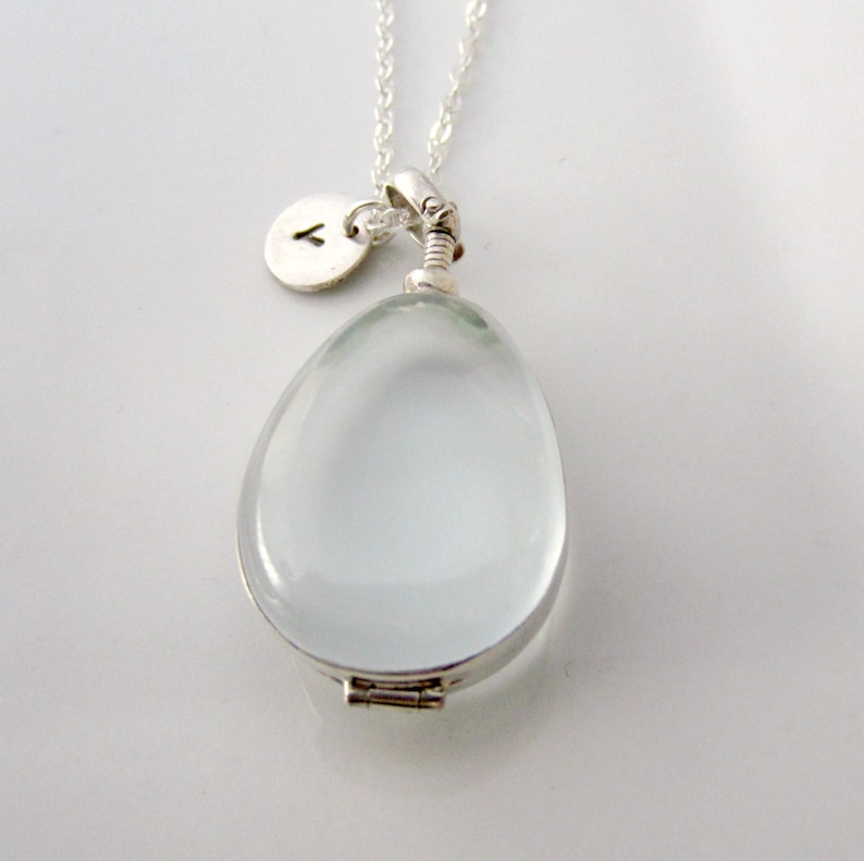 Glass Pendant Locket Glass Locket Necklace Clear Locket - Etsy