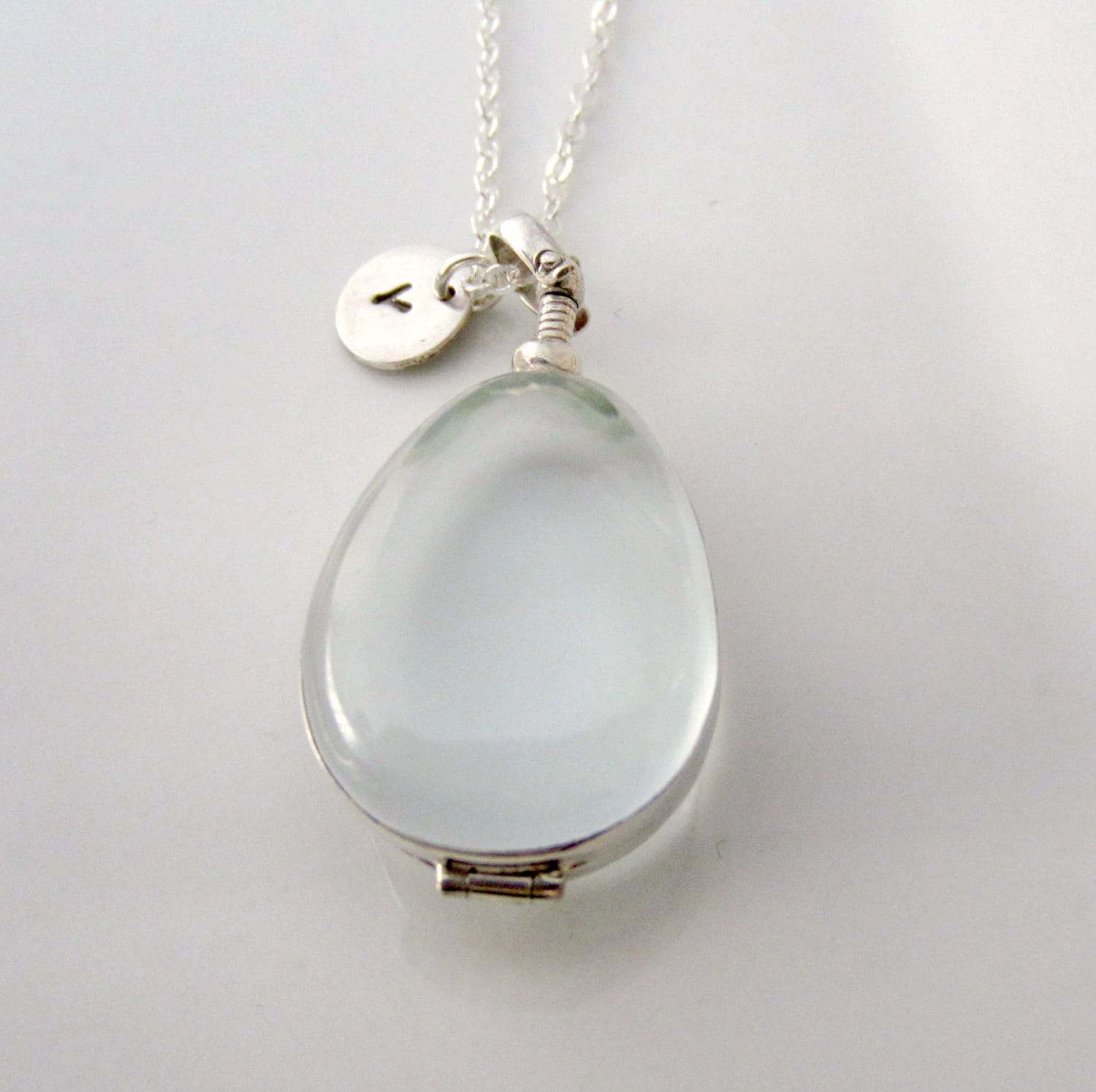 Glass Pendant Locket Glass Locket Necklace Clear Locket - Etsy