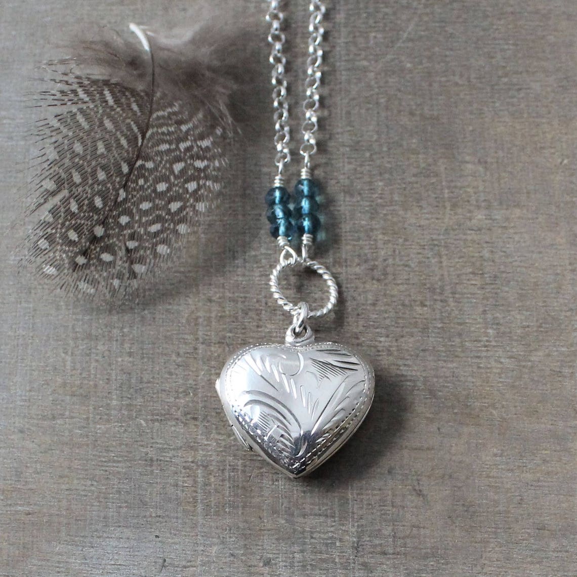 December Birthstone Locket, London Blue Topaz Locket, Photo Locket ...
