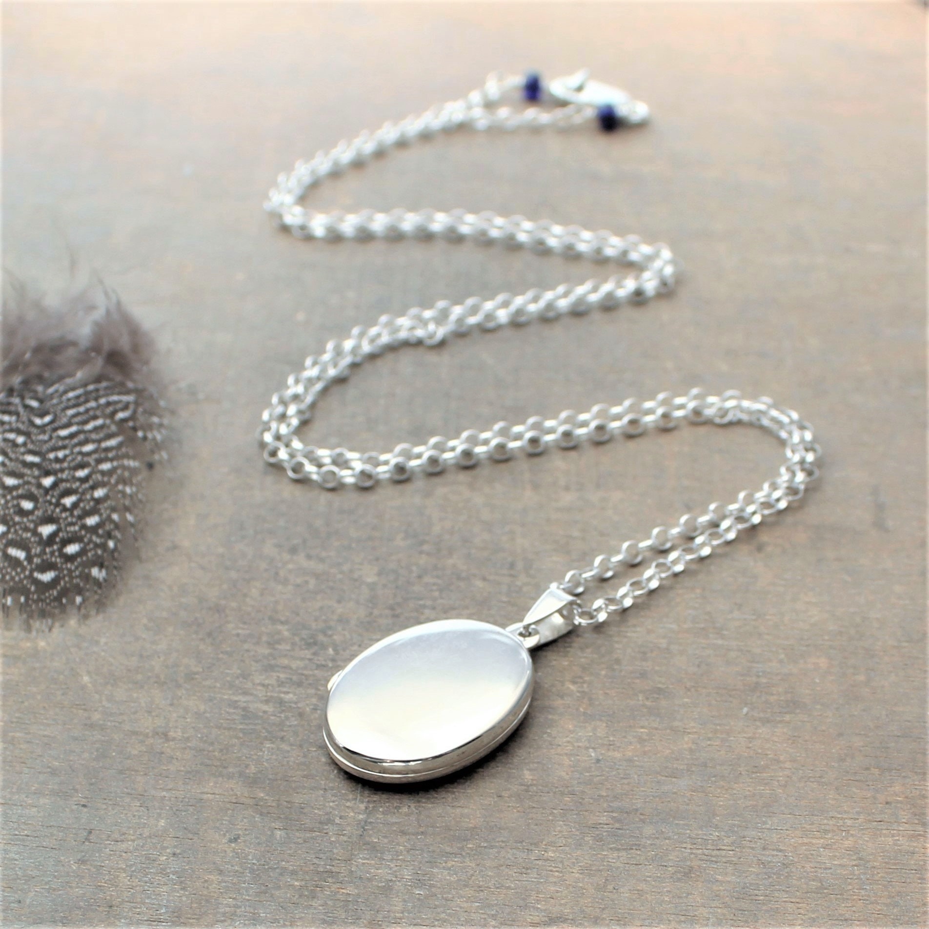 Modern Locket Necklace Sterling Silver Locket Pendant Silver | Etsy