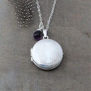 Sterling Silver Locket, Round Silver Locket, Silver Photo Locket ...
