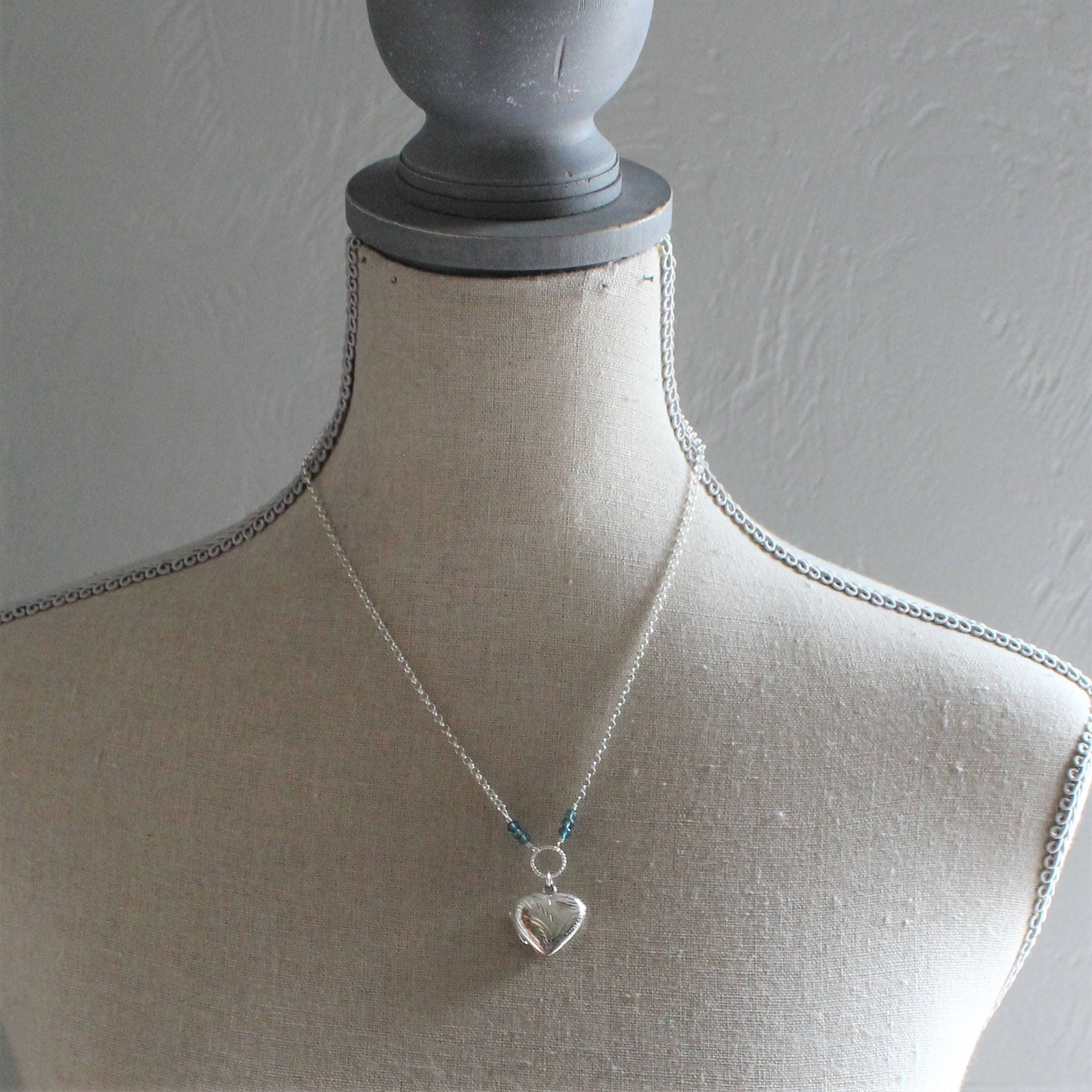 December Birthstone Locket, London Blue Topaz Locket, Photo Locket ...