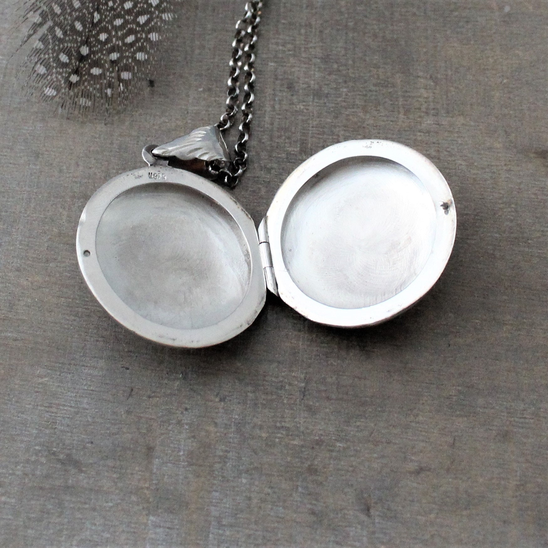 Sterling Silver Locket Necklace Custom Necklace Round | Etsy