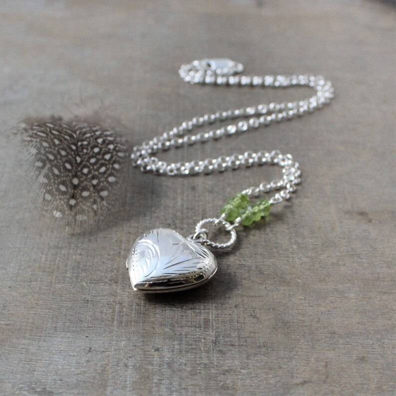 August Birthstone Locket Peridot Locket Photo Locket | Etsy