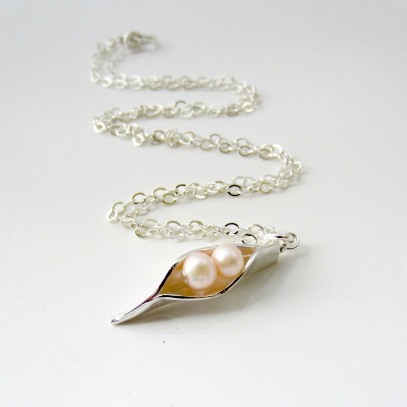 Two Peas in a Pod Necklace Peapod Pea Pod Pendant Twins - Etsy