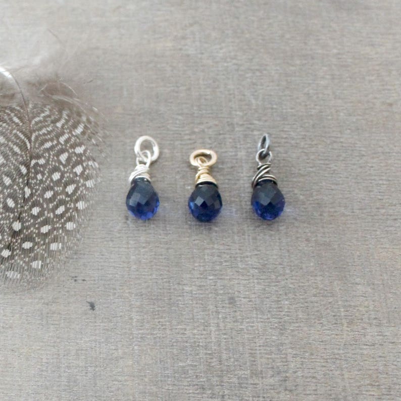 Blue Quartz Charm Royal Blue Gemstone Charm Small Hydro - Etsy