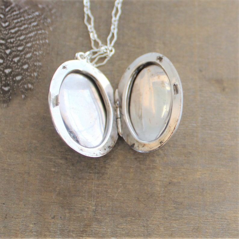 Large Silver Locket Necklace Wedding Locket Oval Locket - Etsy