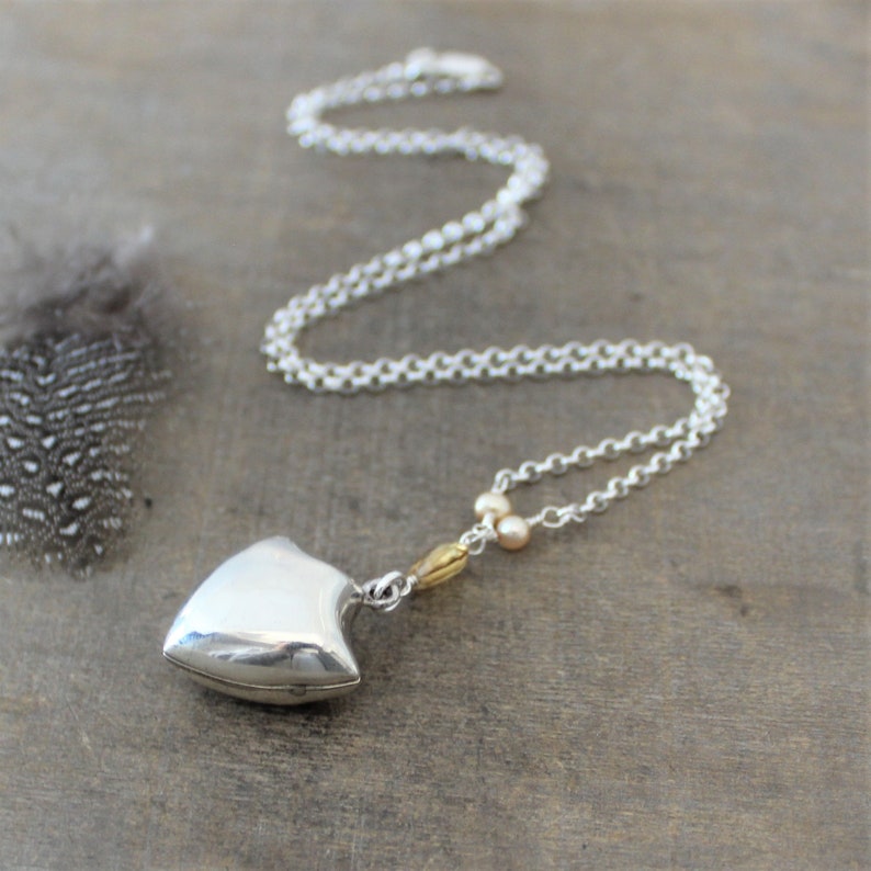 Sterling Silver Locket Necklace Plain Locket Pendant Modern - Etsy