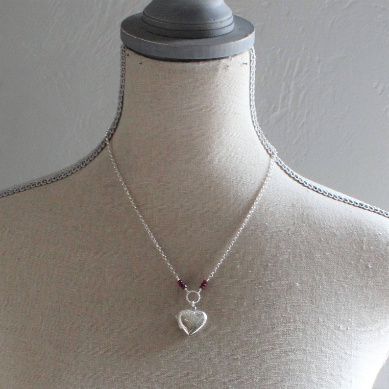 Ruby Locket, July Birthstone Locket, Photo Locket Necklace, Sterling ...