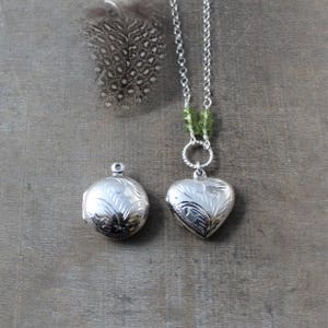 August Birthstone Locket, Peridot Locket, Photo Locket Necklace ...