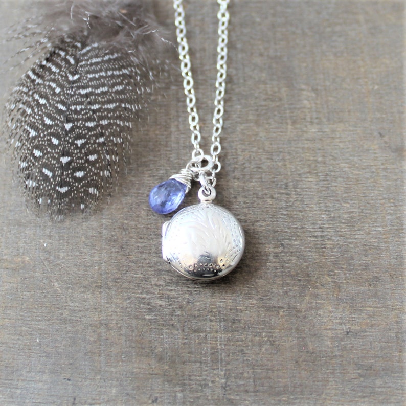 Small Silver Locket Necklace Round Sterling Silver Locket | Etsy