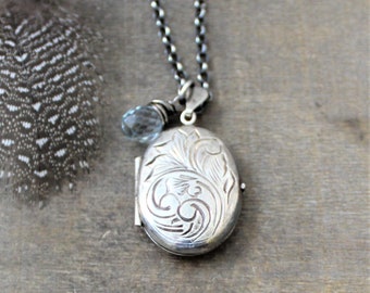 Heart Locket Sterling Silver Locket Pendant June Birthstone - Etsy