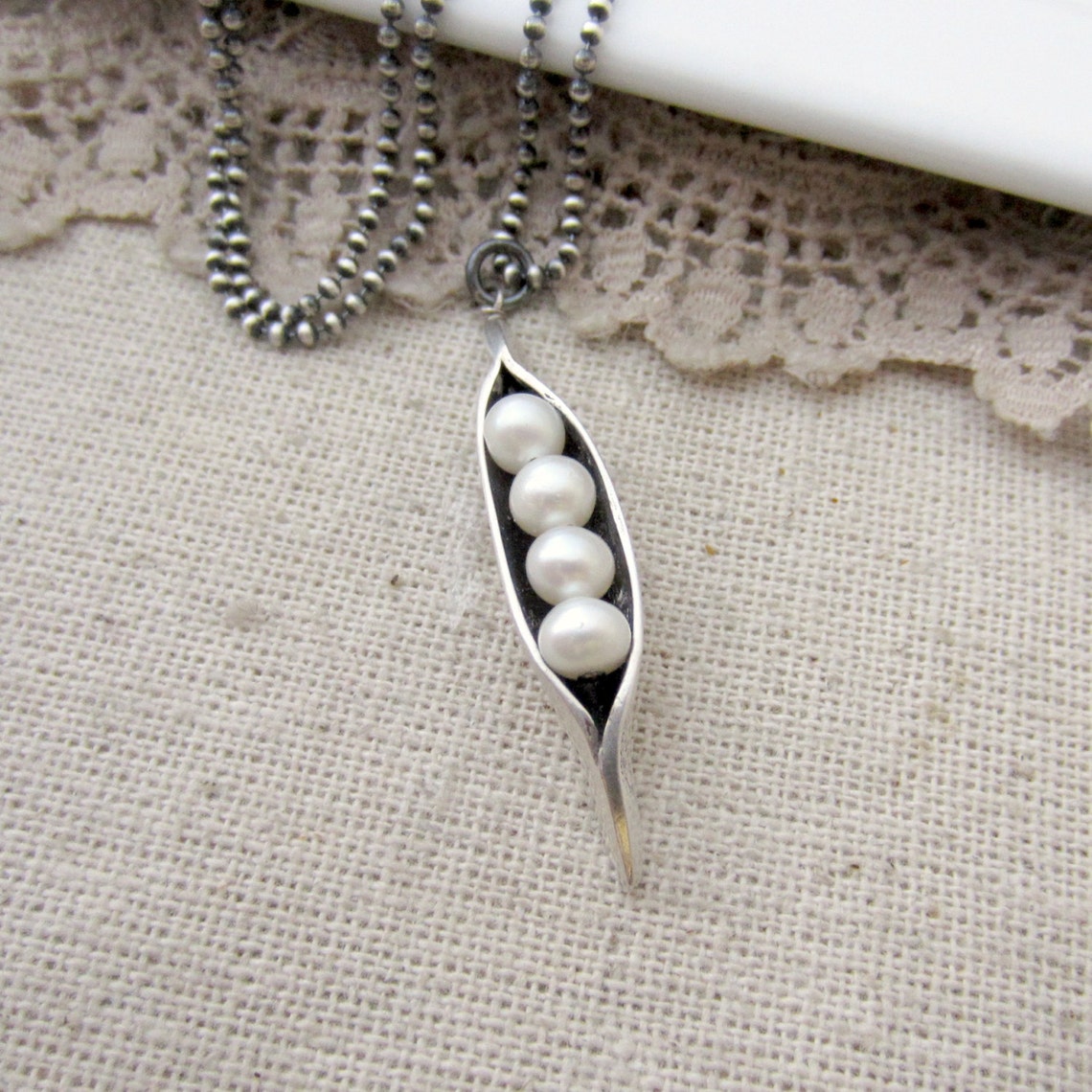Four Peas in a Pod Necklace 4 Peas in a Pod 4 Pea Pod - Etsy