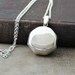 Modern Silver Locket Necklace, Personalized Locket, Round Locket ...