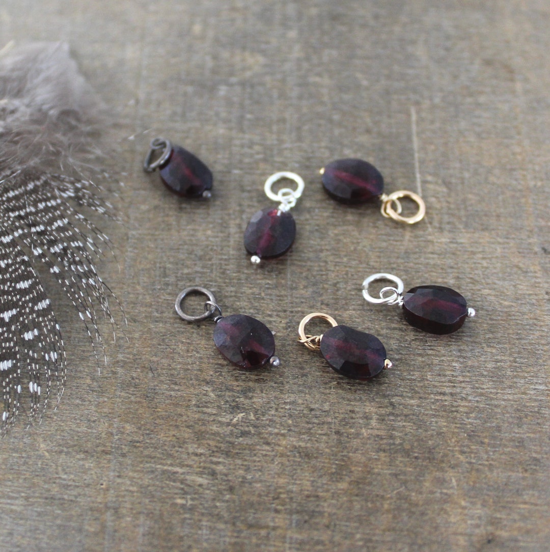 Garnet Pendant January Birthstone Oval Garnet Pendant Garnet Charm Add ...