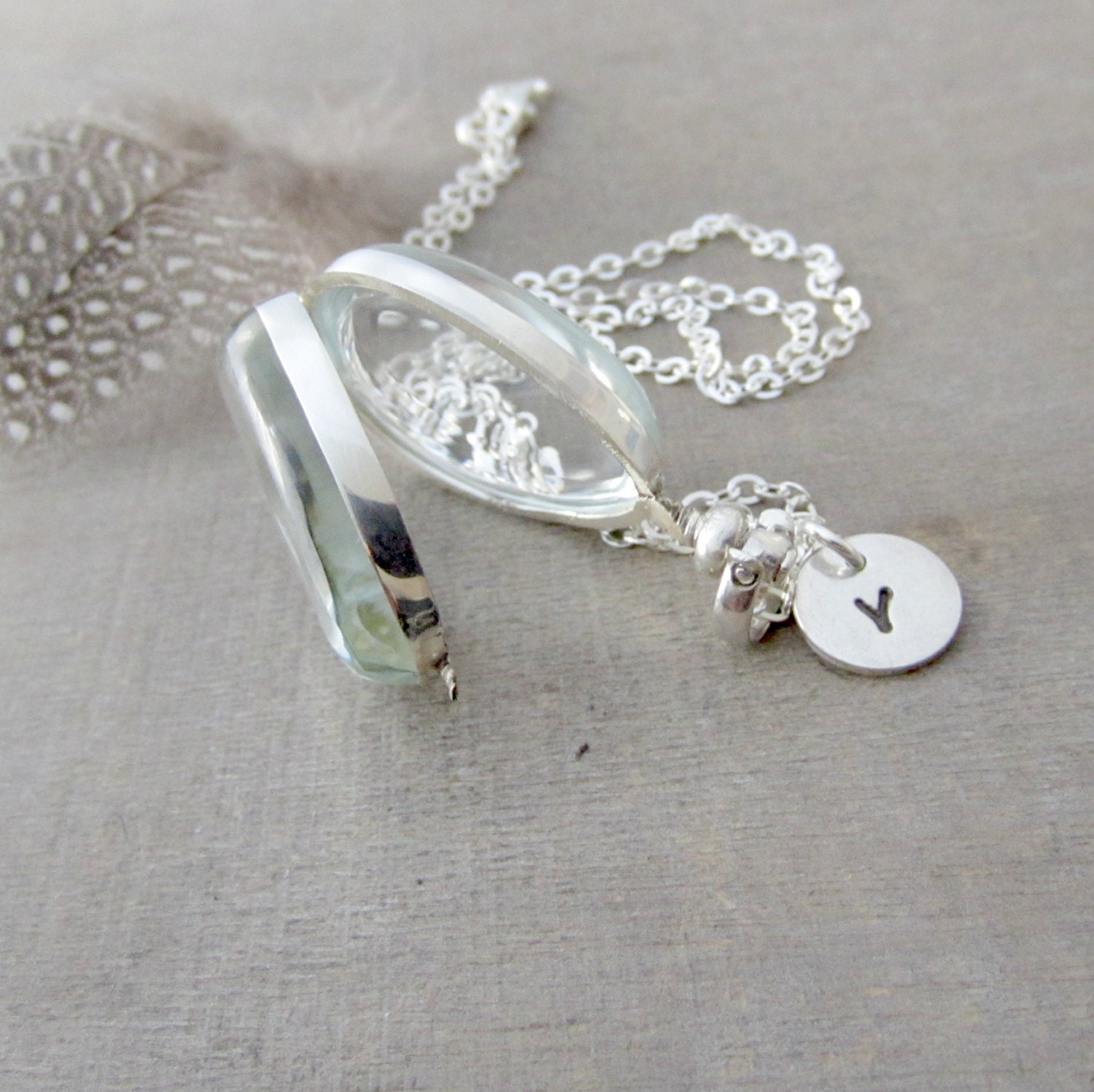 Glass Pendant Locket Glass Locket Necklace Clear Locket - Etsy