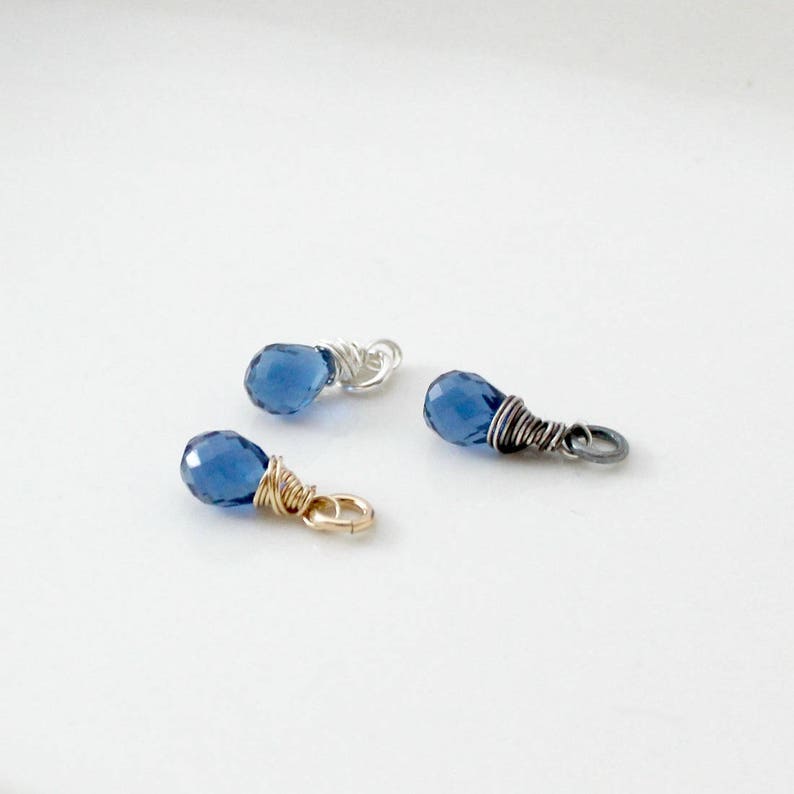 Blue Quartz Charm Royal Blue Gemstone Charm Small Hydro - Etsy