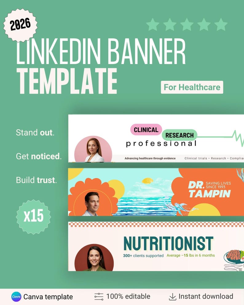 Linkedin Banner for Healthcare Professionals | Canva Template for ...