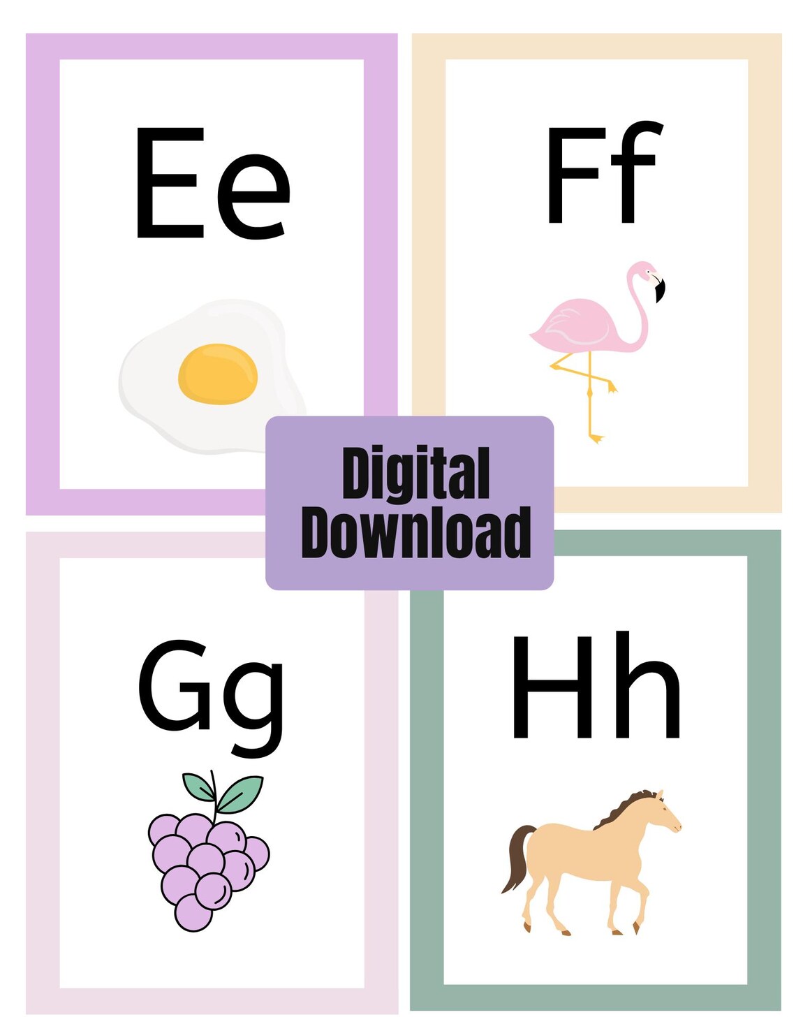 Printable Alphabet Cards, Alphabet Cards for Homeschool Room, Alphabet ...