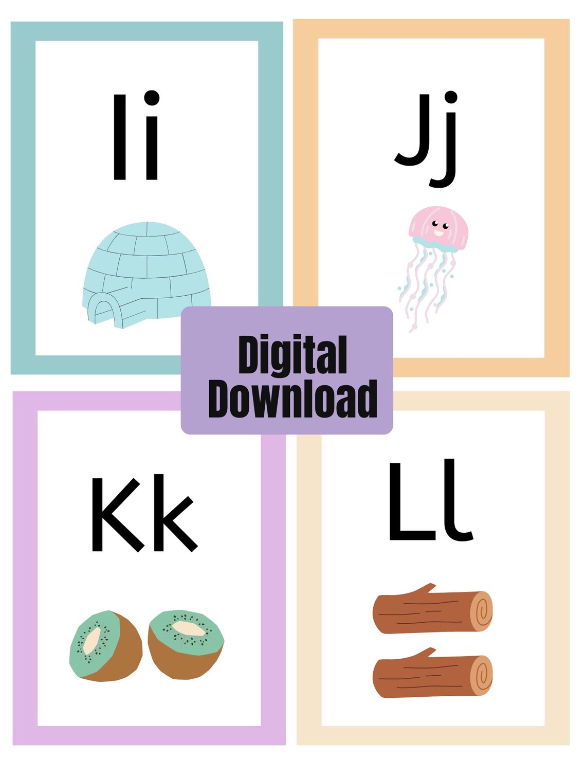 Printable Alphabet Cards, Alphabet Cards for Homeschool Room, Alphabet ...